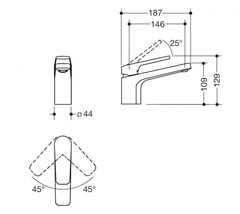 HEWI Single Lever Basin Mixer - 5 Litre Flow - NotJustTaps.co.uk
