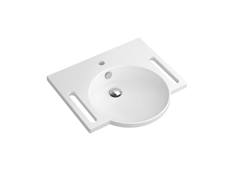 HEWI composite '1 tap hole' washbasin white - NotJustTaps.co.uk
