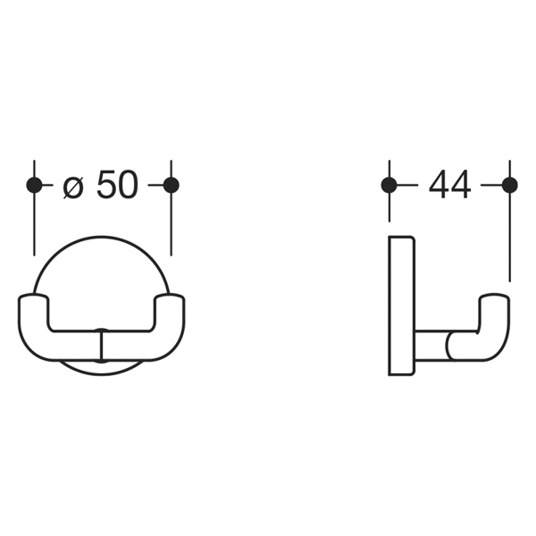 HEWI High Risk Double Hook - NotJustTaps.co.uk