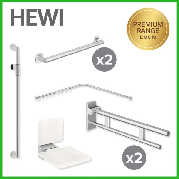 HEWI 900 Series DocM Shower Pack - Satin Stainless Steel - NotJustTaps ...