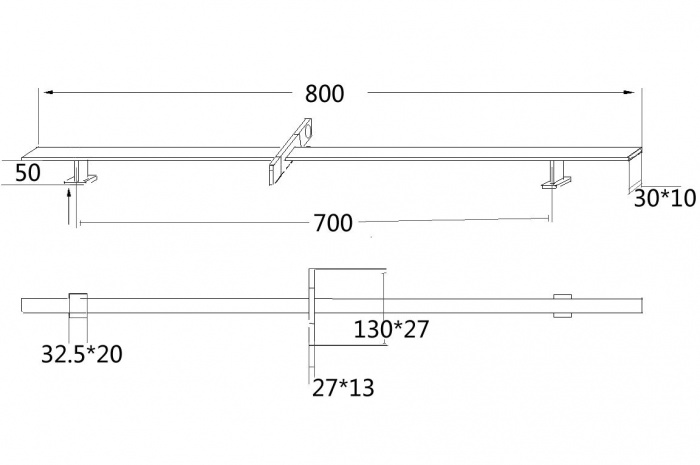 Contemporary Square Slide Rail Kit - NotJustTaps.co.uk