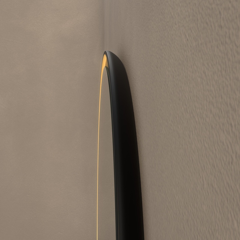Luxor Illuminated Mirror - Matte Black & Gold - NotJustTaps.co.uk
