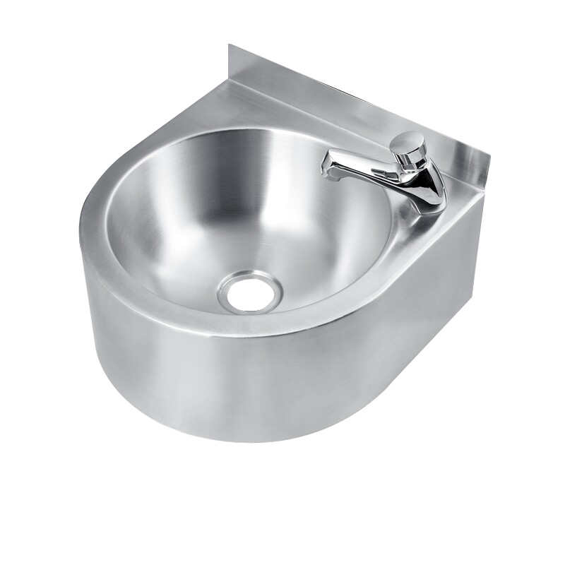 Euro Stainless Wall Mounted Integrated Wash Basin - NotJustTaps.co.uk