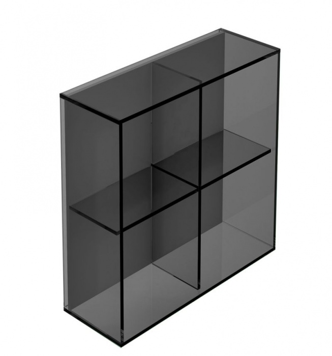 Pier square 4 box glass shelf - black - NotJustTaps.co.uk