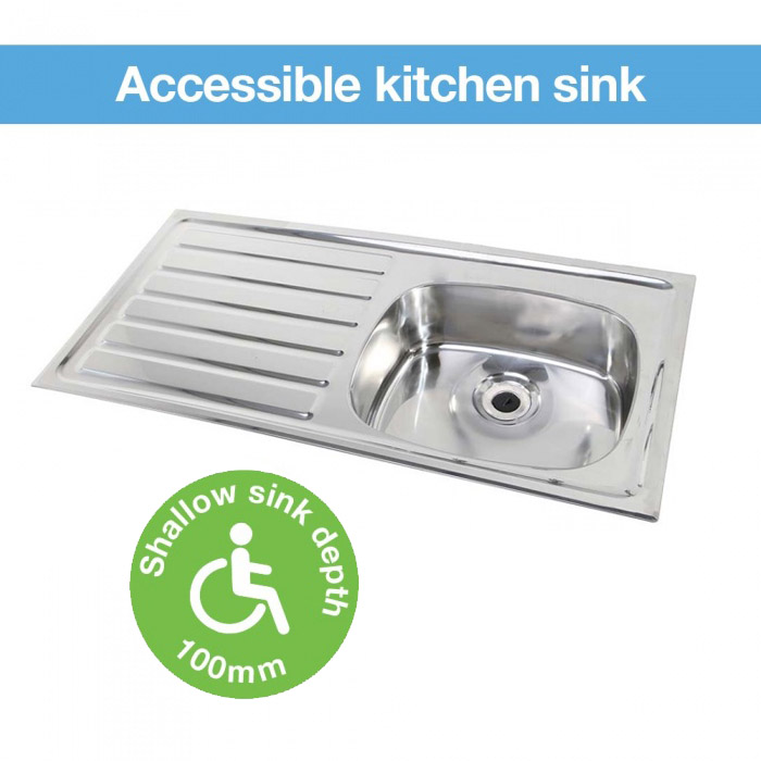 Hart Disabled Persons 100mm Depth Left Hand Hospital Sink -1030 Wide ...