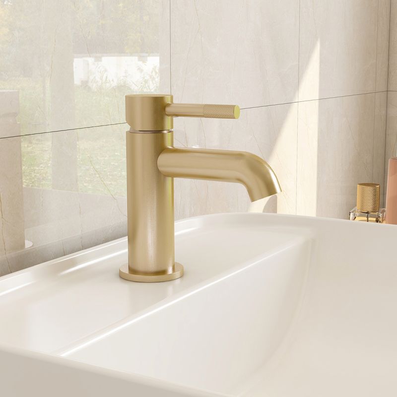 Ravine Basin Mixer - Brushed Brass - NotJustTaps.co.uk