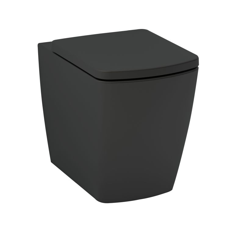 Designer Black Comfort Height Back to Wall Pan - Black Rimless Back to ...