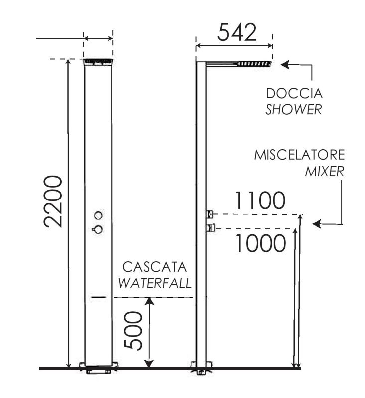 Outside Spa Shower Column - NotJustTaps.co.uk