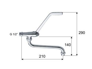 Elbow Lever Swivel Spout Bib Tap - NotJustTaps.co.uk