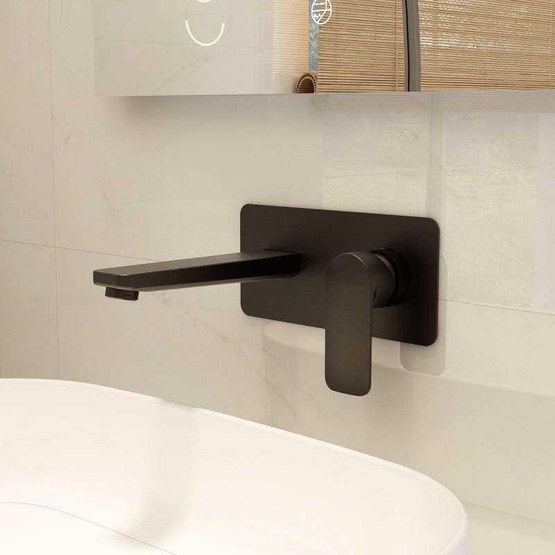 Suburb Wall Mounted Basin Mixer - Matte Black - NotJustTaps.co.uk