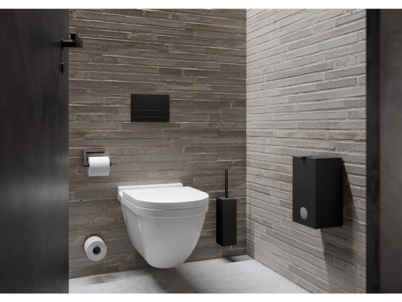 System 900Q Open Toilet Roll Holder - Black - NotJustTaps.co.uk